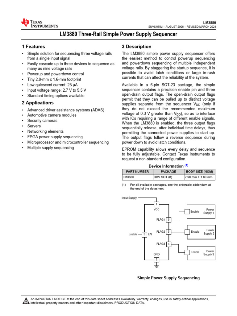 LM 3880 | PDF | Power Supply | Electrical Engineering