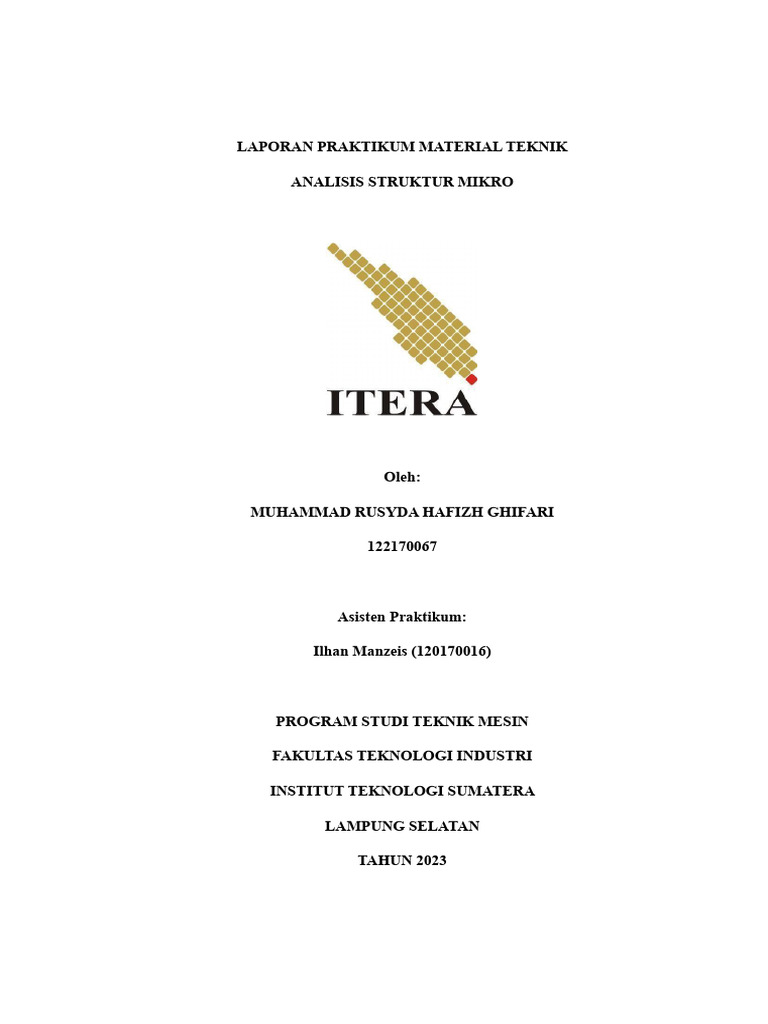 LAPORAN PRAKTIKUM MATERIAL TEKNIK (Analisis Struktur Mikro) | PDF