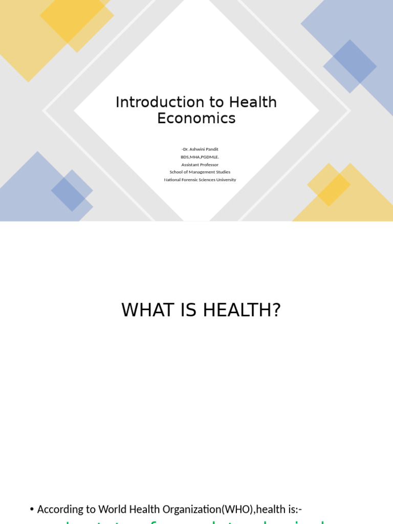 Introduction to Health Economics | PDF | Economics | Macroeconomics