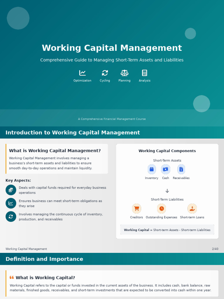Working Capital Management | PDF | Working Capital | Market Liquidity