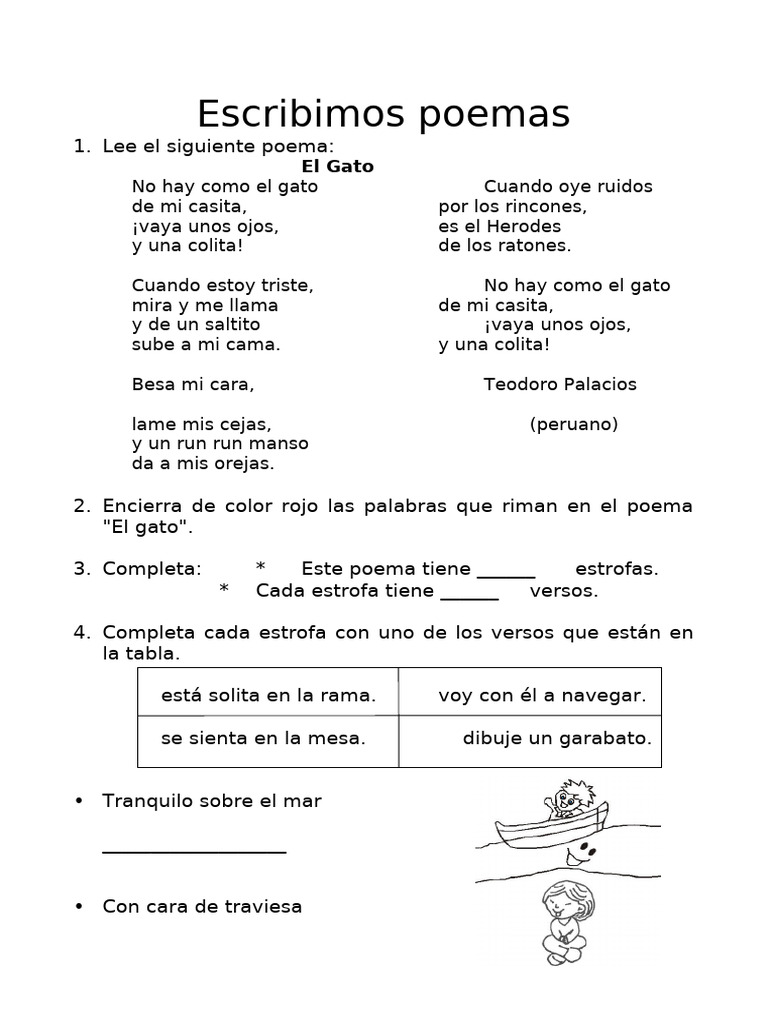 Actividades de poesía para niños | PDF