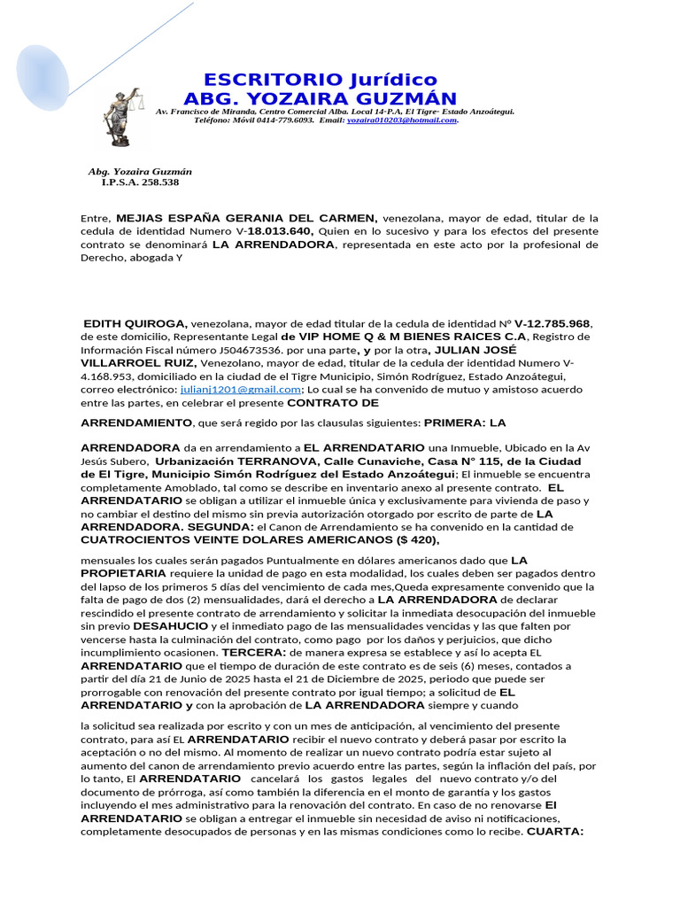 Contrato Michel España La | PDF | Daños y perjuicios