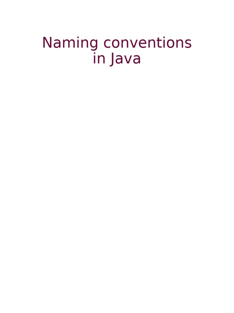 8.Naming Conventions in Java | PDF