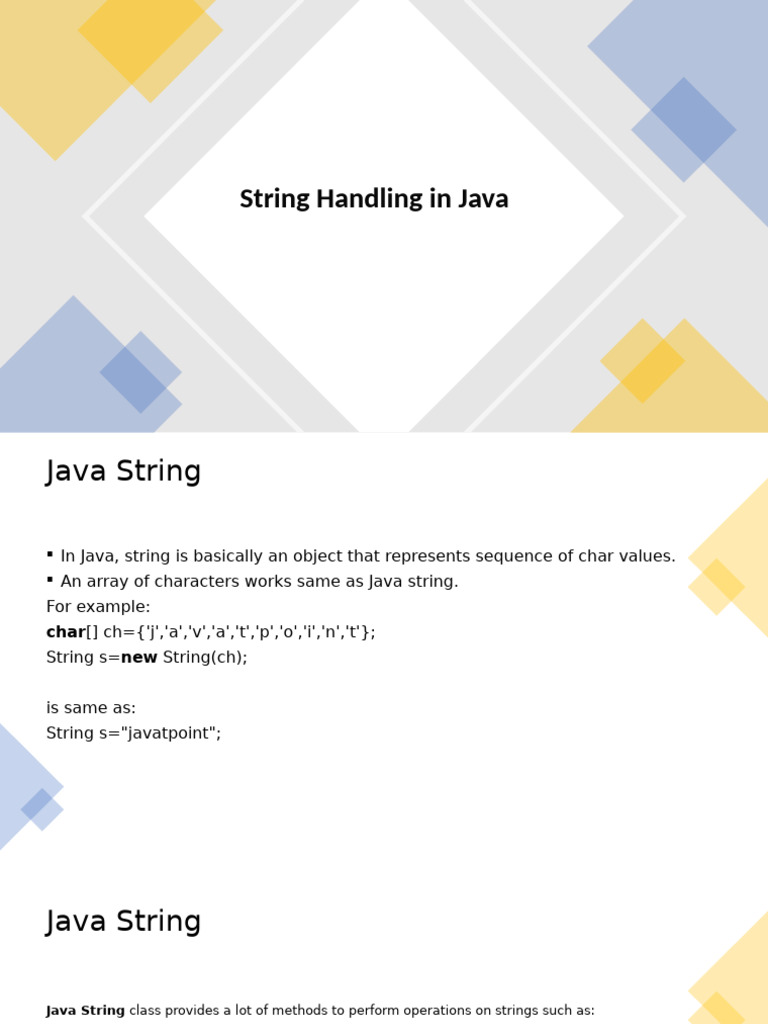 3.string Handling in Java | PDF | String (Computer Science) | Variable ...