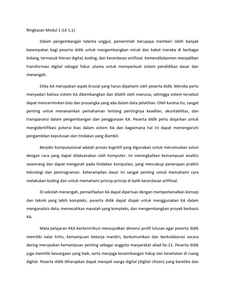 Ringkasan Modul 1 (LK 1.1) (1) | PDF
