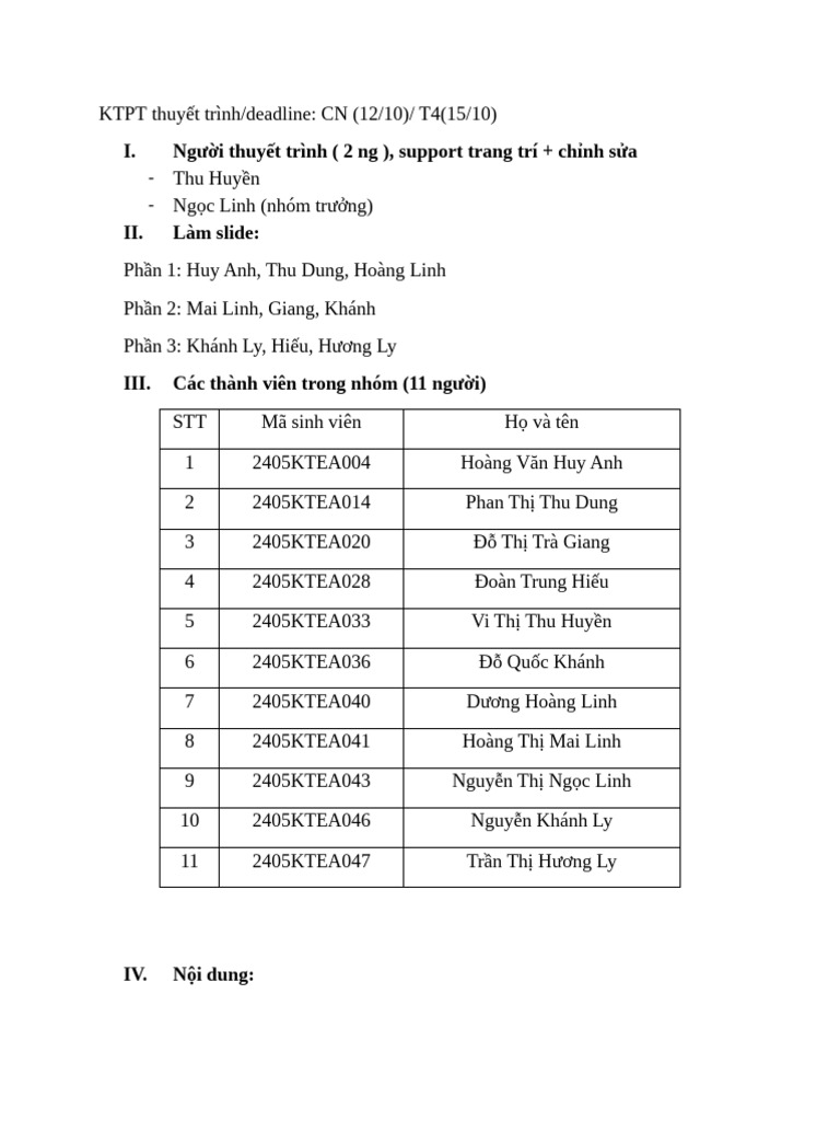 KTPT thuyết trình | PDF