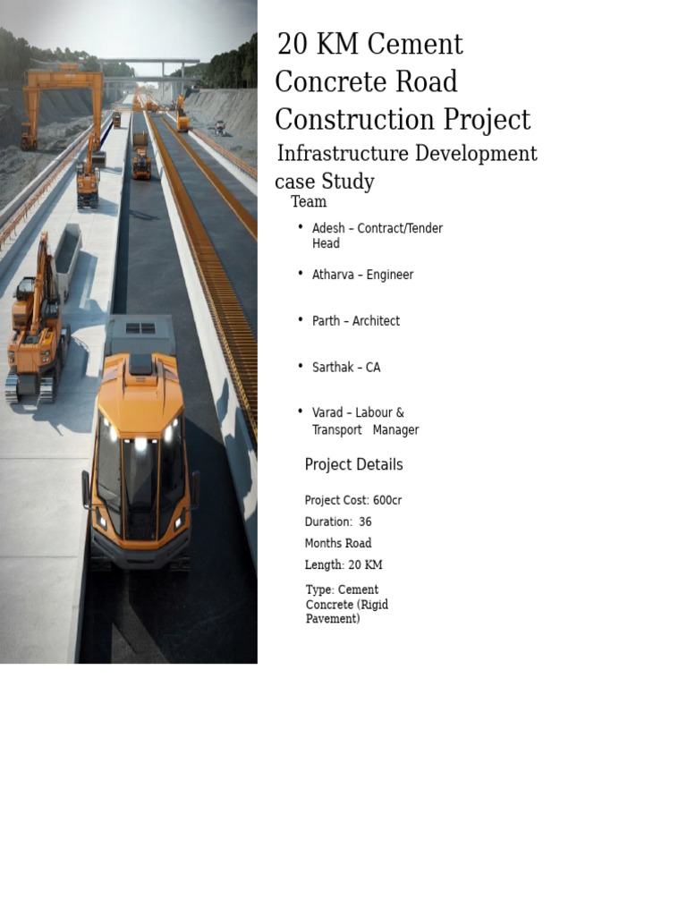 20 KM Cement Concrete Road Construction Project (3) (1) (1) | PDF ...