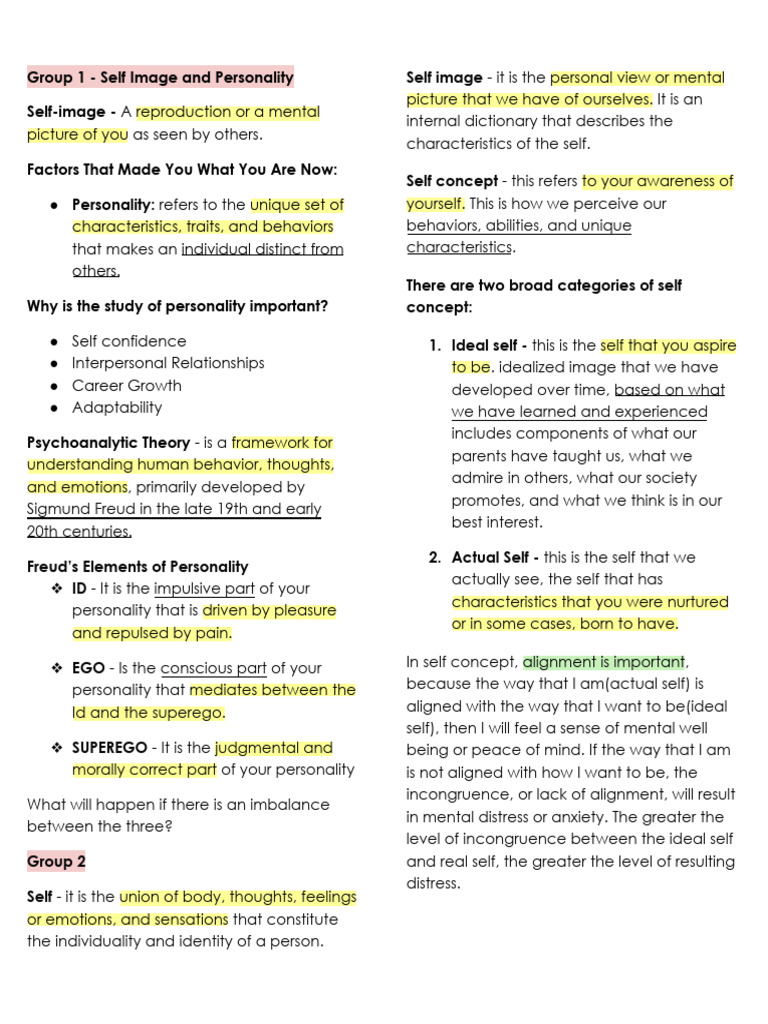 Perdev Quiz Reviewer | PDF | Strength Training | Self Concept