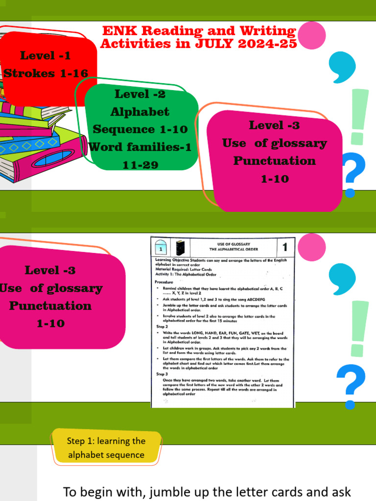 ENK Reading & Writing Activities 2024 | PDF | Punctuation | Notation