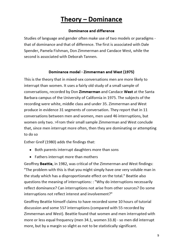 Dominance Theory | PDF