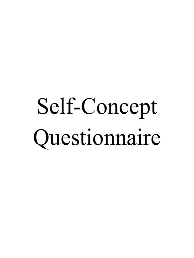 Experiment 3 - Self Concept Questionnaire | PDF | Self Concept | Human ...