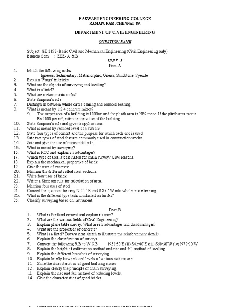 BCM Question Bank | PDF | Dam | Foundation (Engineering)