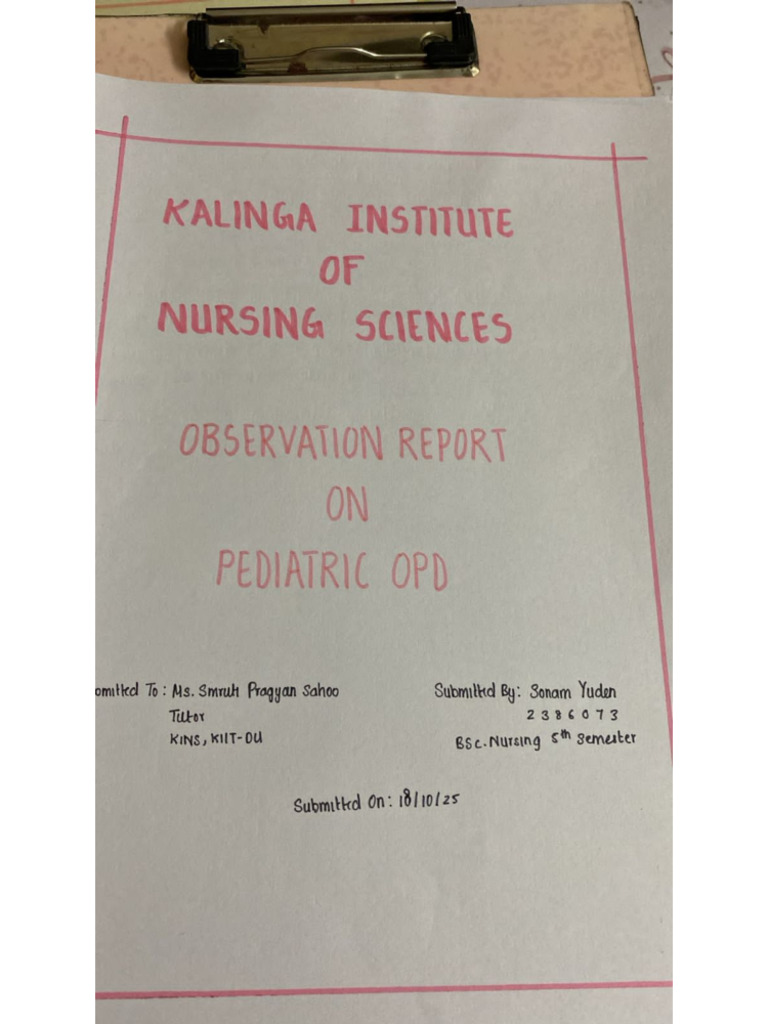 Observation Report - Pedia OPD | PDF