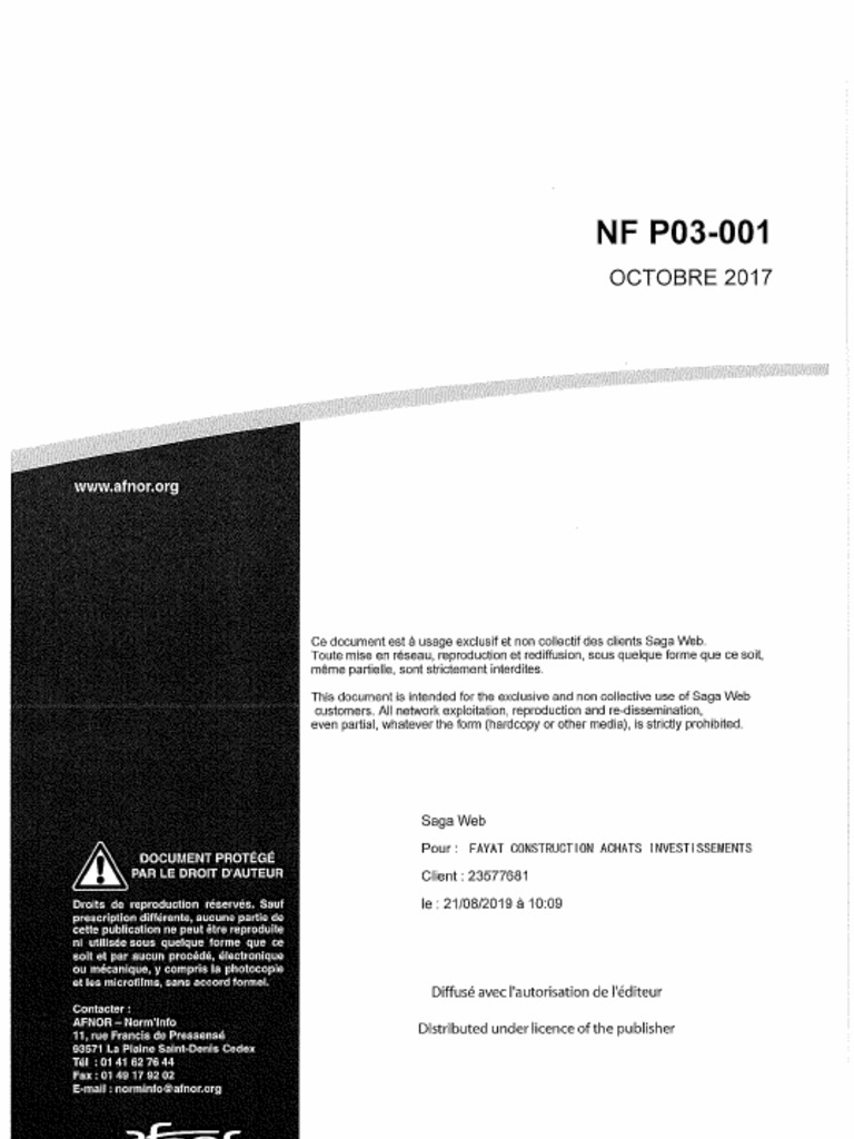 NF P03-001 | PDF