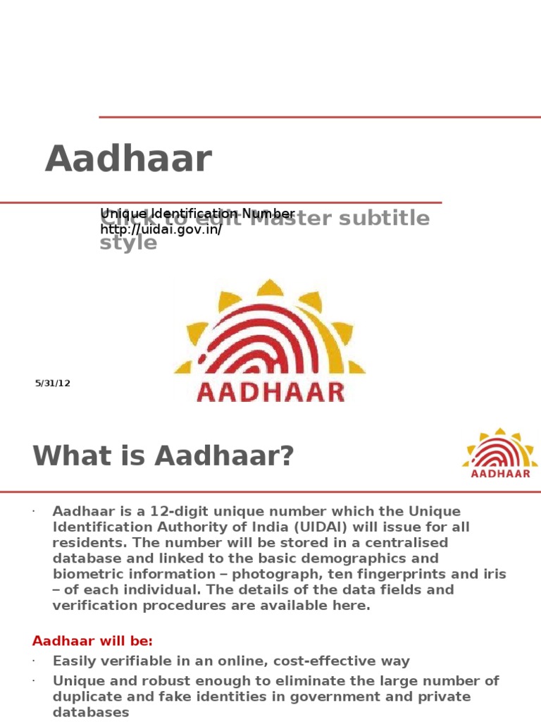 Aadhaar - How To Get Aadhaar Card | PDF | Identity Document ...