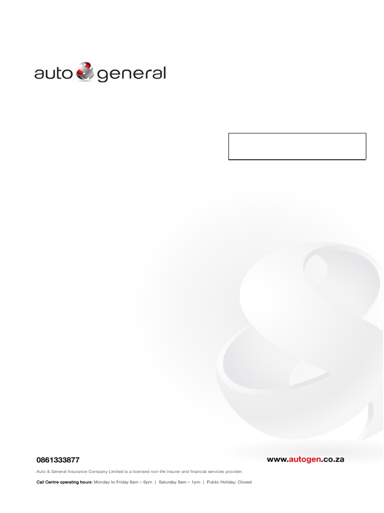 Auto and General Terms and Conditions Form | PDF | Insurance ...