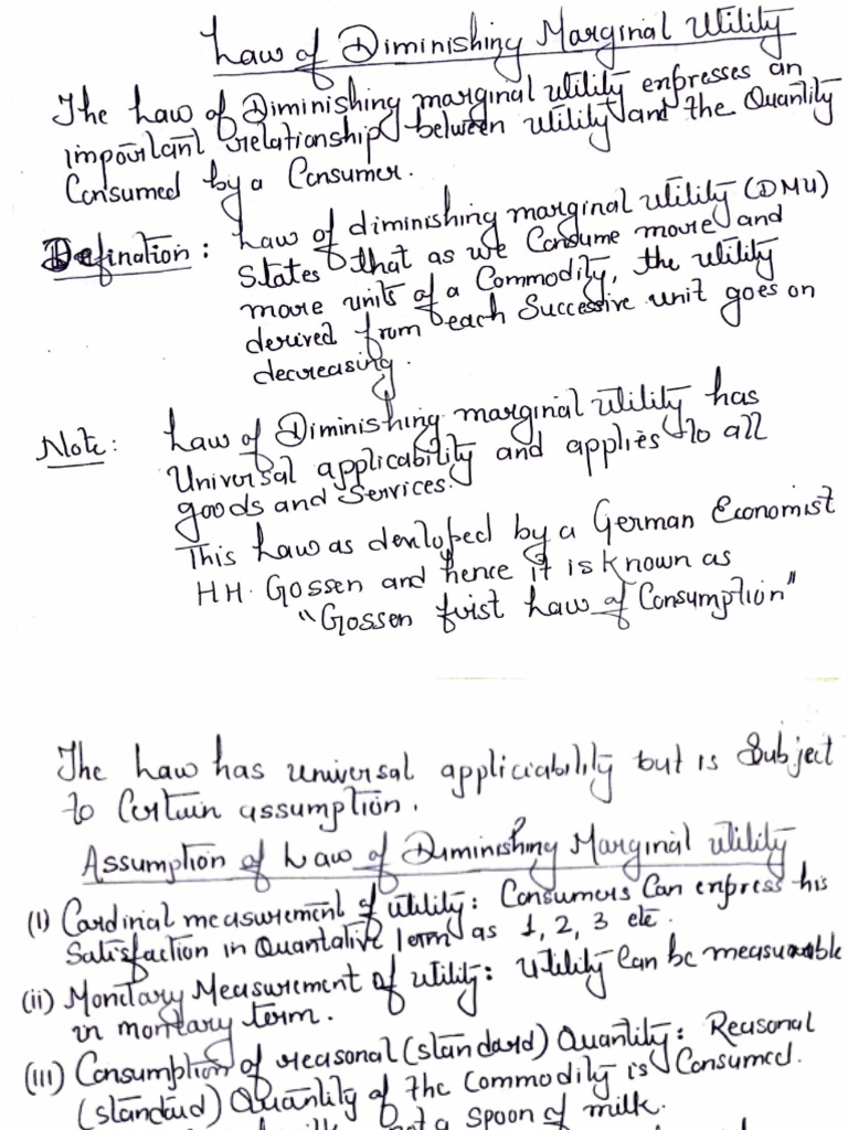 Law of Diminishing Marginal Utility 3p | PDF