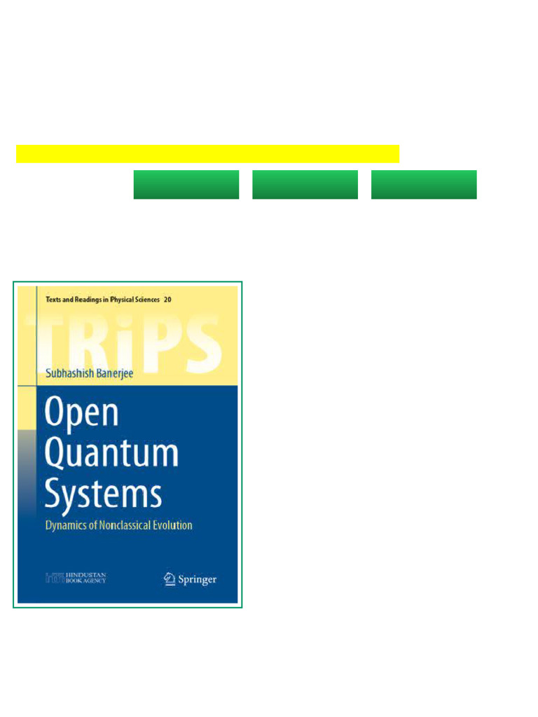 Open Quantum Systems Dynamics of Nonclassical Evolution Subhashish ...