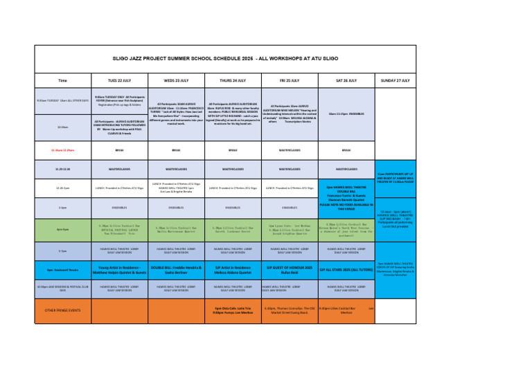 SLIGO JAZZ Final Schedule 25 | PDF | African American Music | American ...