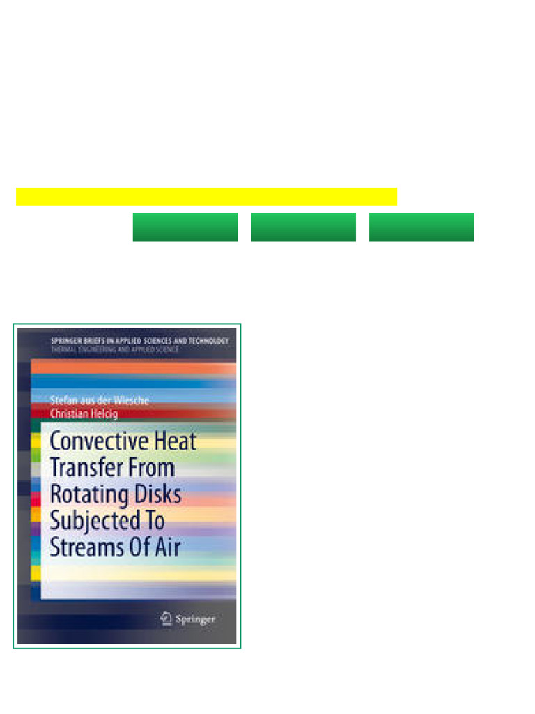 (Ebook) Convective Heat Transfer From Rotating Disks Subjected To ...