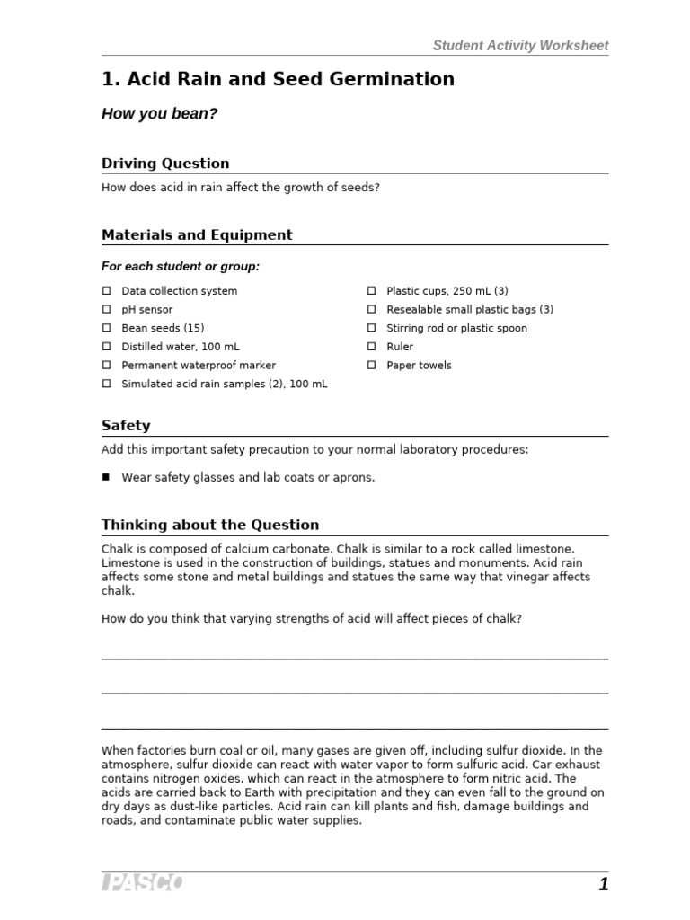 Acid Rain and Seed Germination | PDF | Oxide | Seed