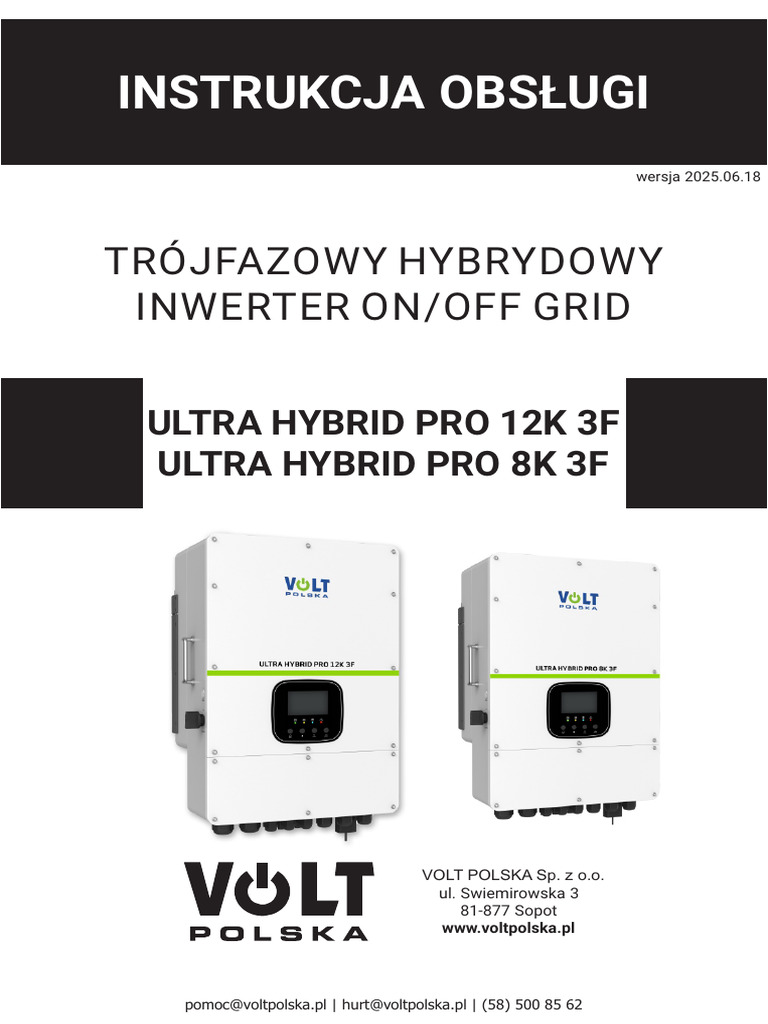 Instrukcja - Inwerter Hybrydowy ULTRA HYBRID PRO 12K 3F - 8K - 3F ...