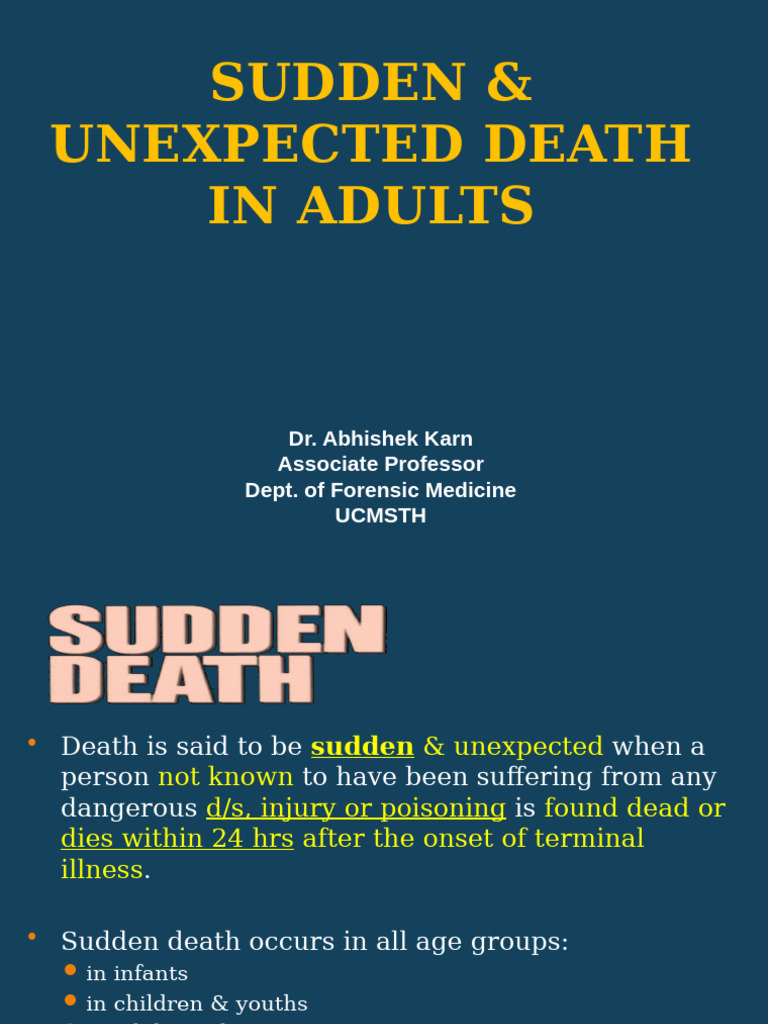 Causes of Sudden Adult Deaths Explained | PDF | Heart | Cardiac Arrest