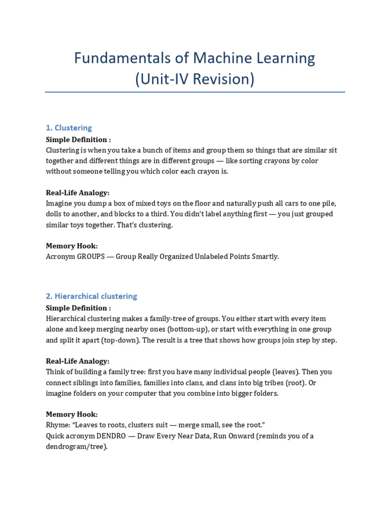 Unit 4 Fundamentals of Machine Learning | PDF | Applied Mathematics ...