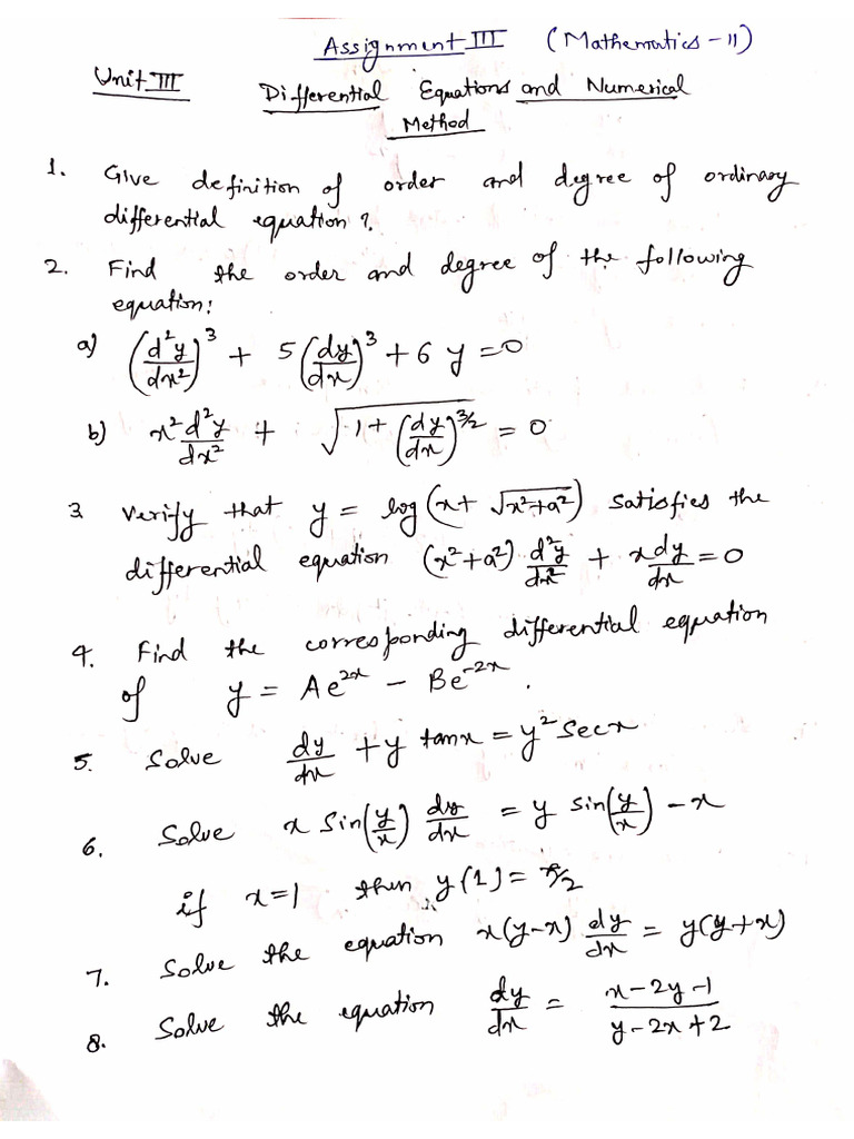 Mathematics Assignment III | PDF