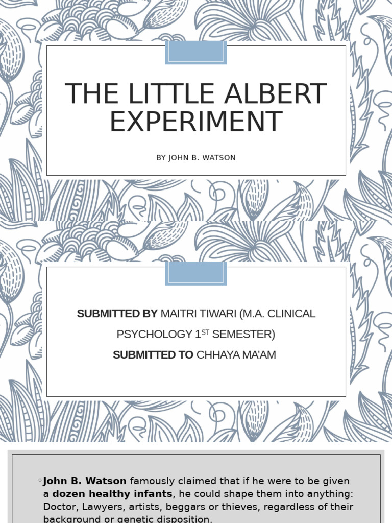 Little Albert Experiment | PDF