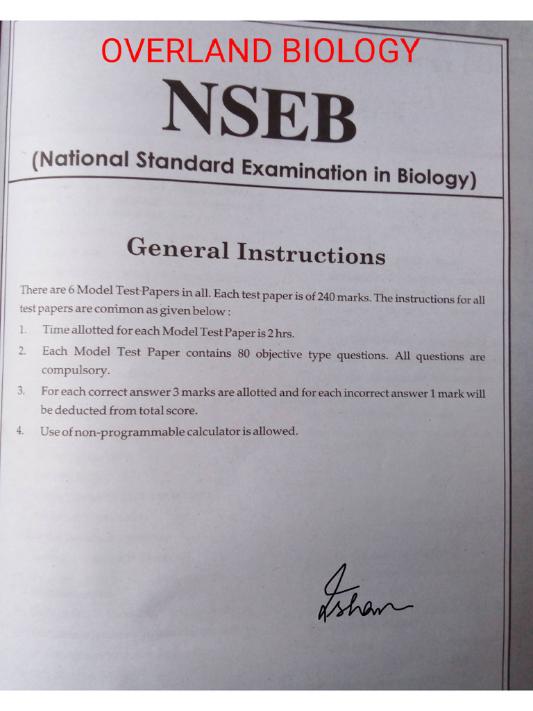 Nseb Mock Test 3 | PDF