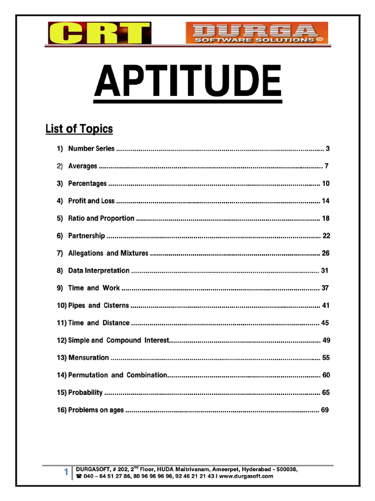 Aptitude Question Bank For Interviews | PDF