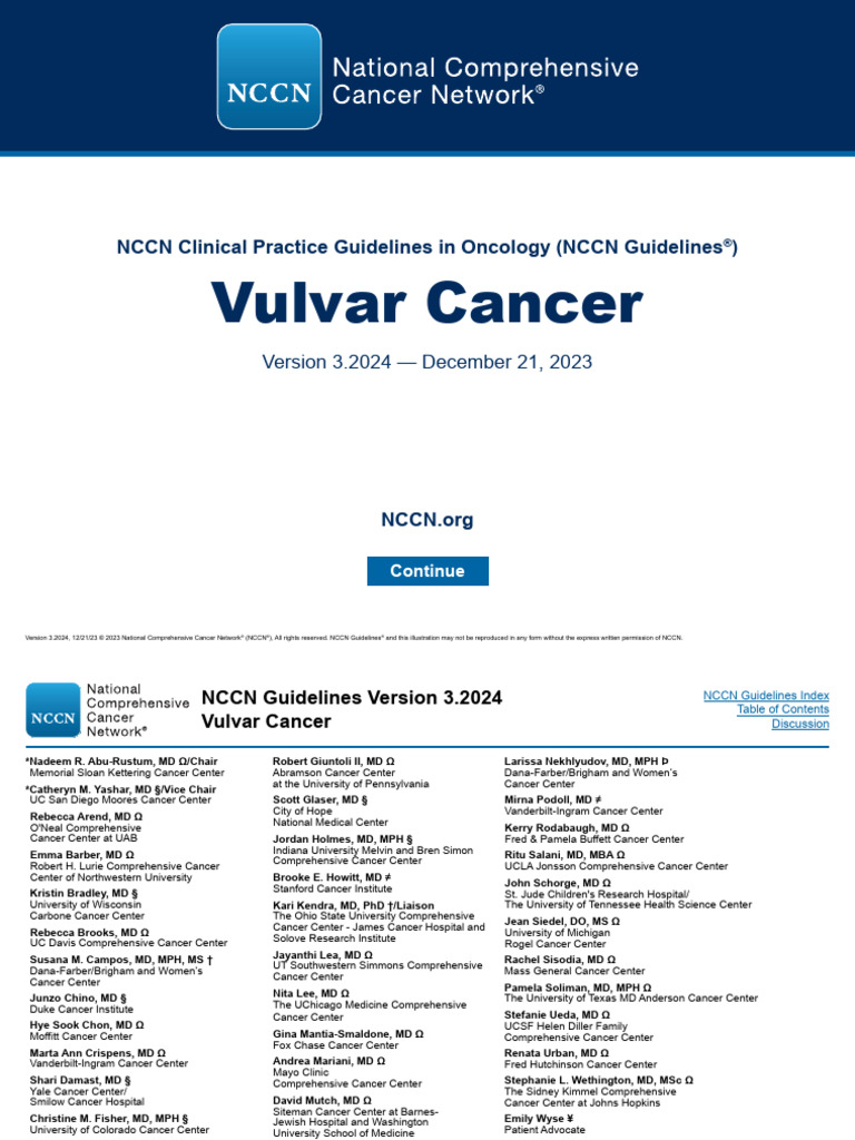 NCCN Guidelines for Vulvar Cancer 2024 | PDF | Melanoma | Radiation Therapy