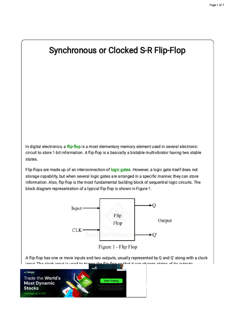 Synchronous or Clocked S-R Flip-Flop | PDF | Computer Engineering ...