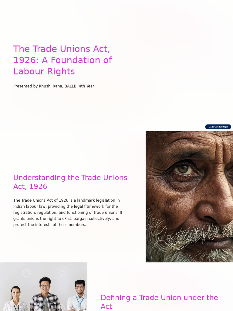The Trade Unions Act 1926 a Foundation of Labour Rights | PDF | Trade ...