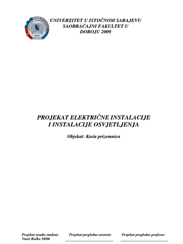 Projekat Elektricne Instalacije | PDF