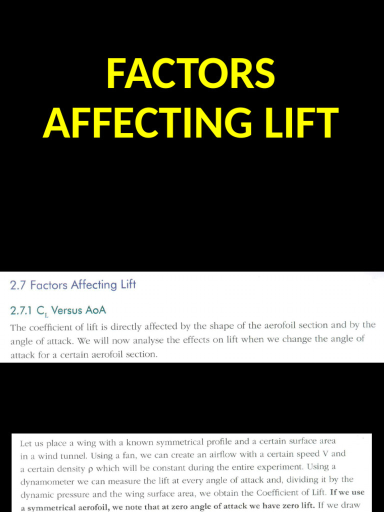 Unit 5 Factors Affecting Lift | PDF