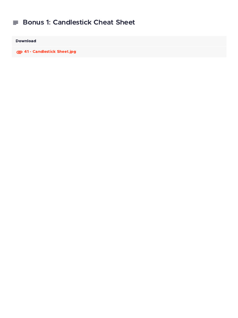 01. Bonus 1： Candlestick Cheat Sheet | PDF
