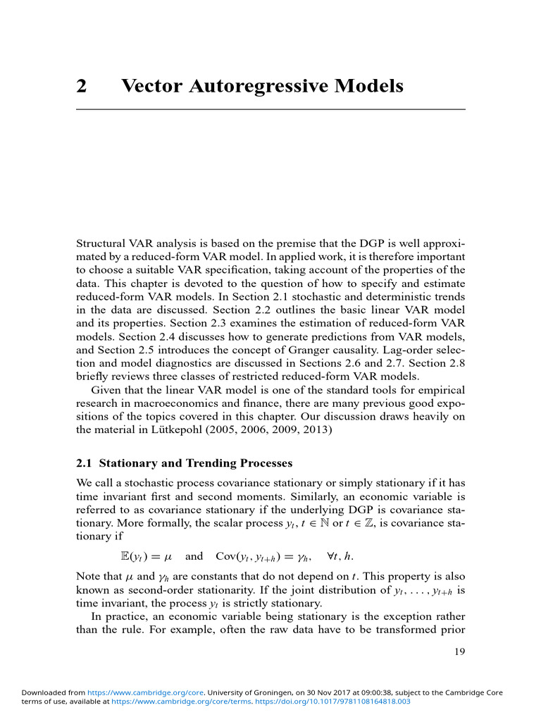 Kilian, Lutz - Lütkepohl, Helmut - Structural Vector Autoregressive Analysis - Vector ...