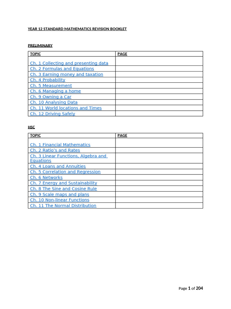 Standard Maths Topic Booklet Qs | PDF | Equations | Mathematics