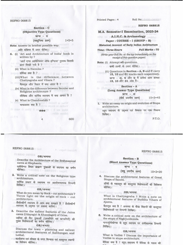 Course-I (Group-B) Historical Account of Early Indian Architecture ...