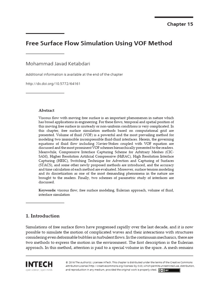 Free Surface Flow Simulation Using VOF Method | PDF | Fluid Dynamics ...