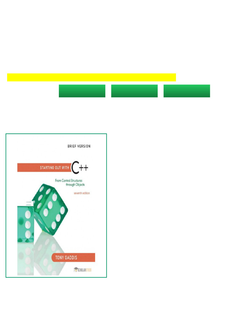Solution Manual for Starting Out with C++: From Control Structures through Objects, Brief ...