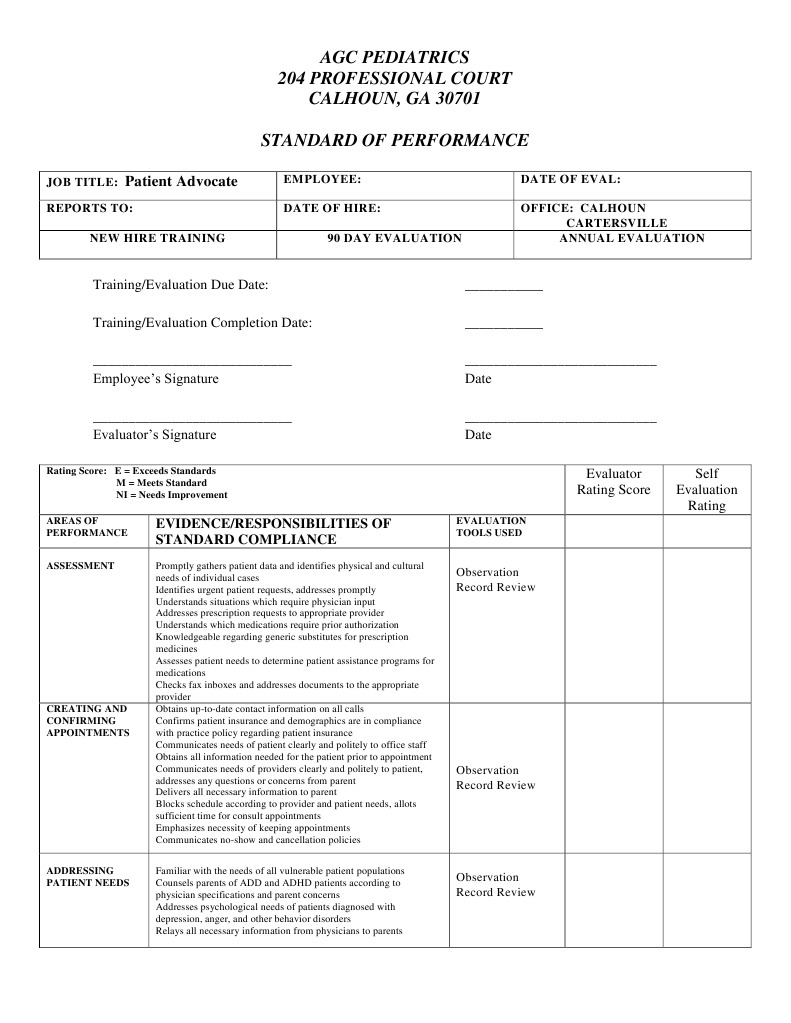 Patient Advocate Checklist | PDF | Competence (Human Resources ... Patient Advocate Checklist | PDF | Competence (Human Resources ...