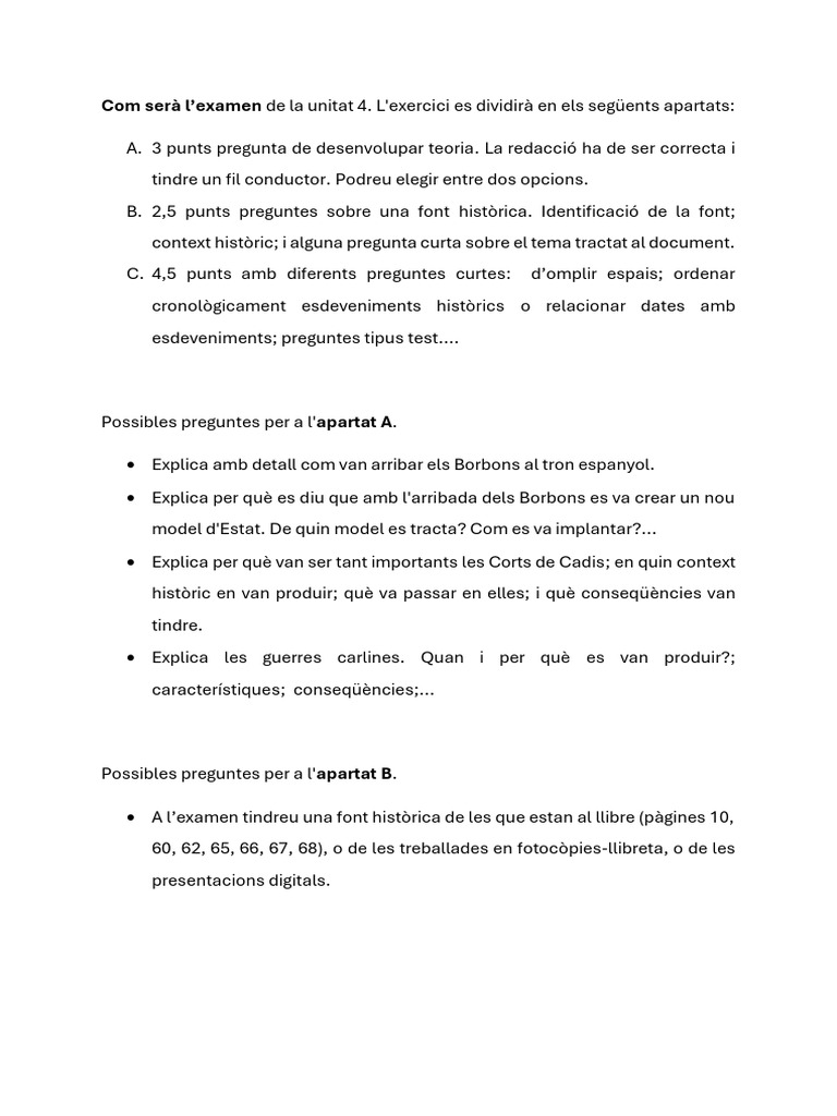 Possibles Preguntes D'examen | PDF