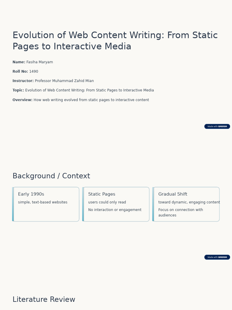 Evolution of Web Content Writing From Static Pages To Interactive Media ...