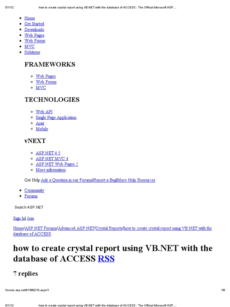 How To Create Crystal Report Using VB - Net With The Database of ACCESS - The Official Microsoft ...