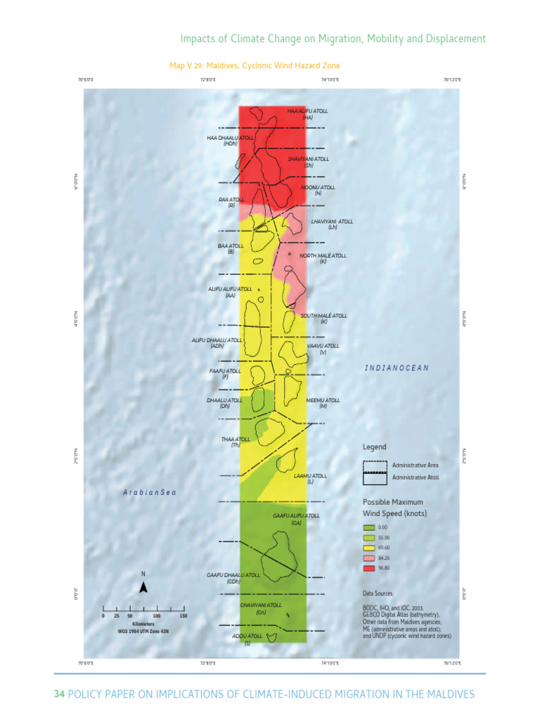 Maldives Cyclonic Wind Hazard Map | PDF | Earth Sciences | Physical ...