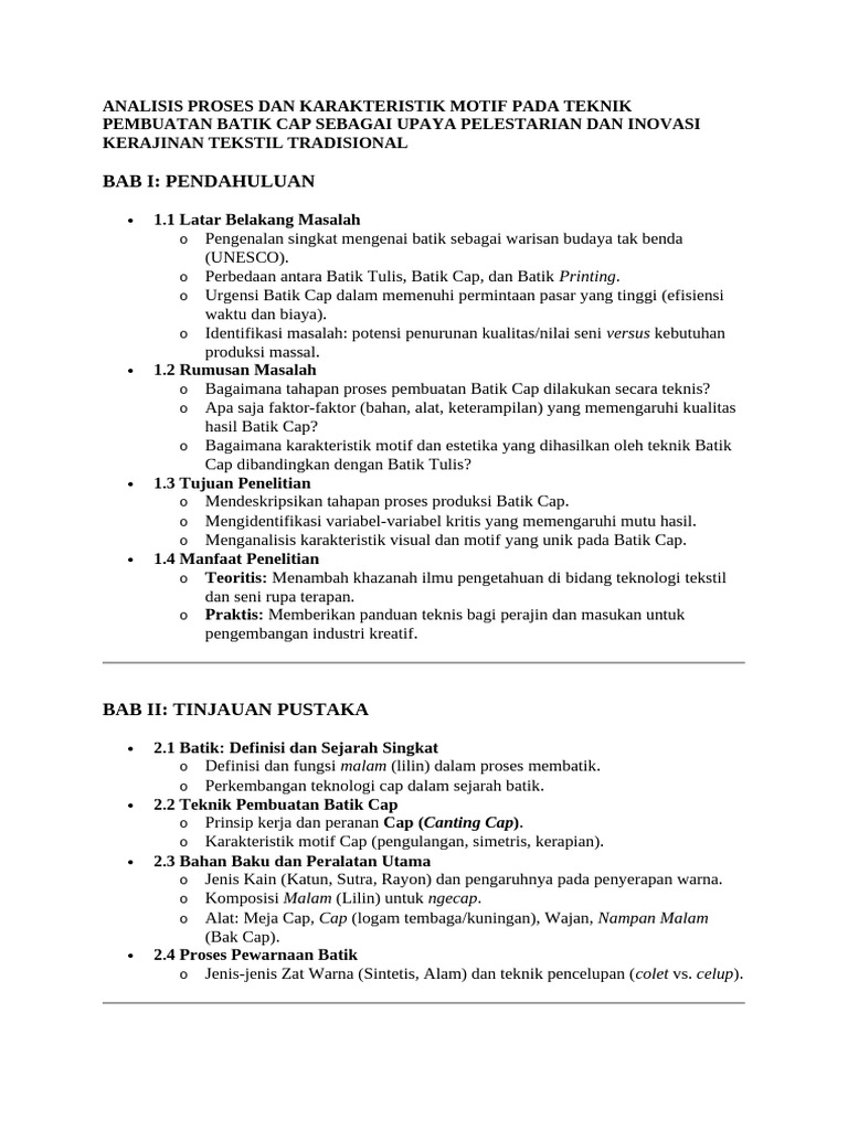Analisis Proses Dan Karakteristik Motif Pada Teknik Pembuatan Batik Cap ...