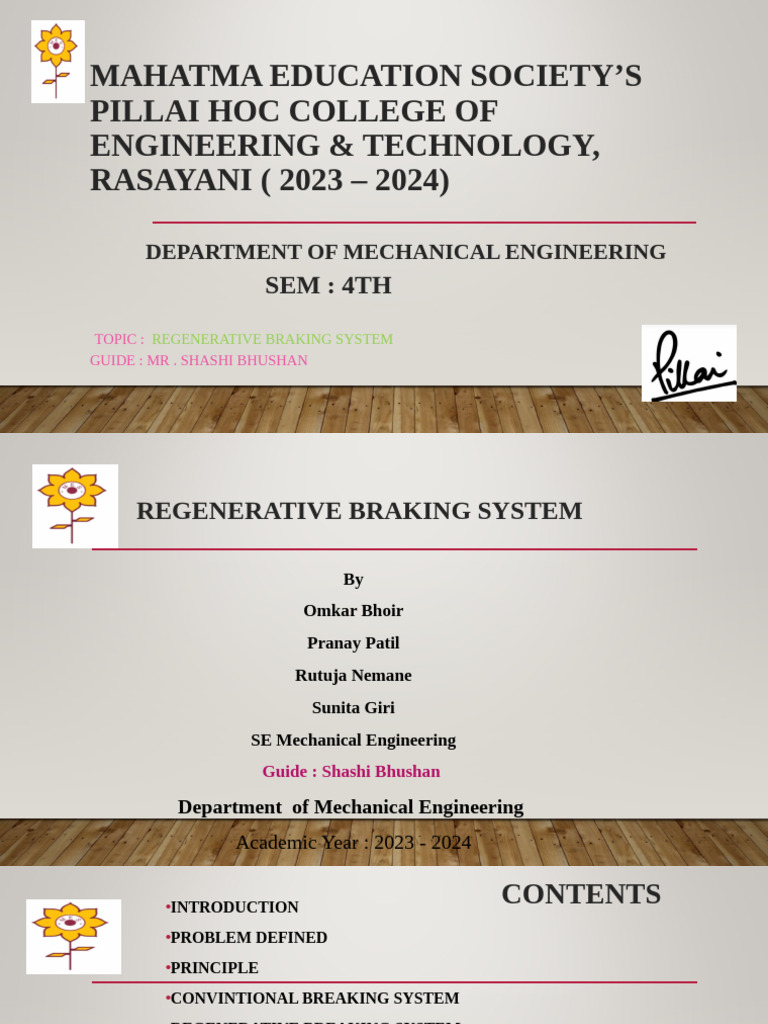 1 Mini-Project PPT 4th Sem Copy | PDF | Brake | Vehicles